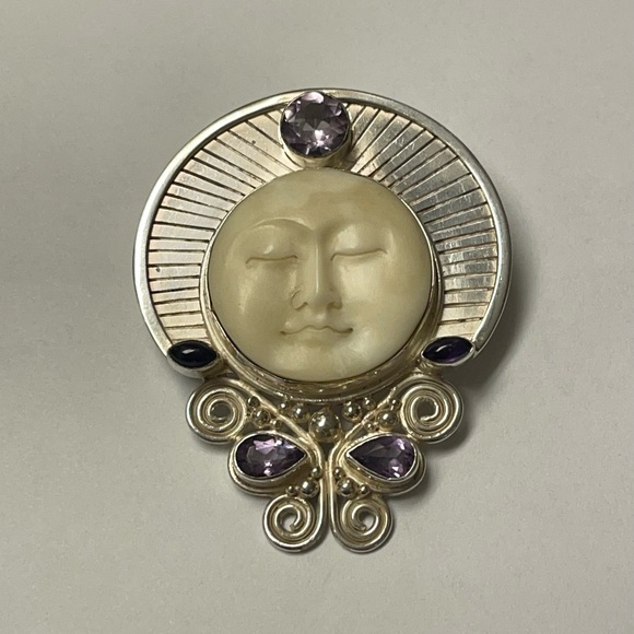 QVC | Jewelry | Sajen Sterling Silver Moon Goddess Pin Pendant | Poshmark